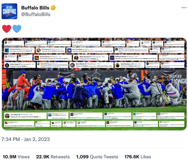 Buffalo Bills' Safety Damar Hamlin Collapses on Field, Team Turns to ...