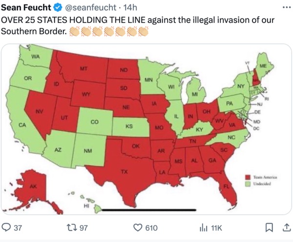 Half of US Governors Side With Texas in Border Dispute With Biden, Say ...